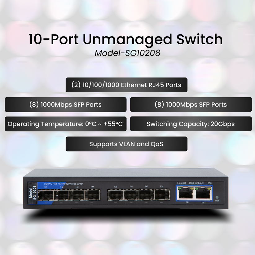 10 Port Unmanaged Switch | 10 Port Unmanaged Ethernet Switch – Versitron