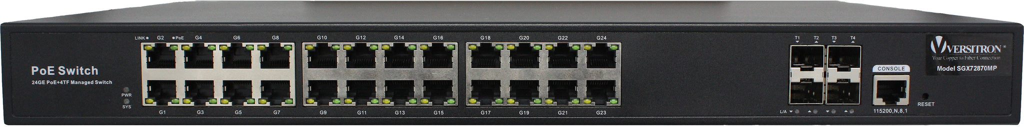 28 Port PoE Switch | 28 Port Managed PoE+ Switch – Versitron